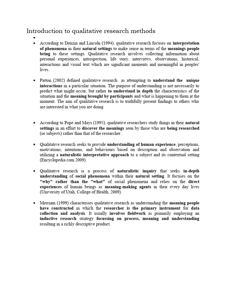 Introduction To Qualitative Research Methods | PDF | Qualitative ...