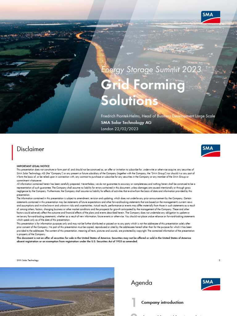 SMA Grid Forming Solutions | PDF | Solar Power | Electrical Grid