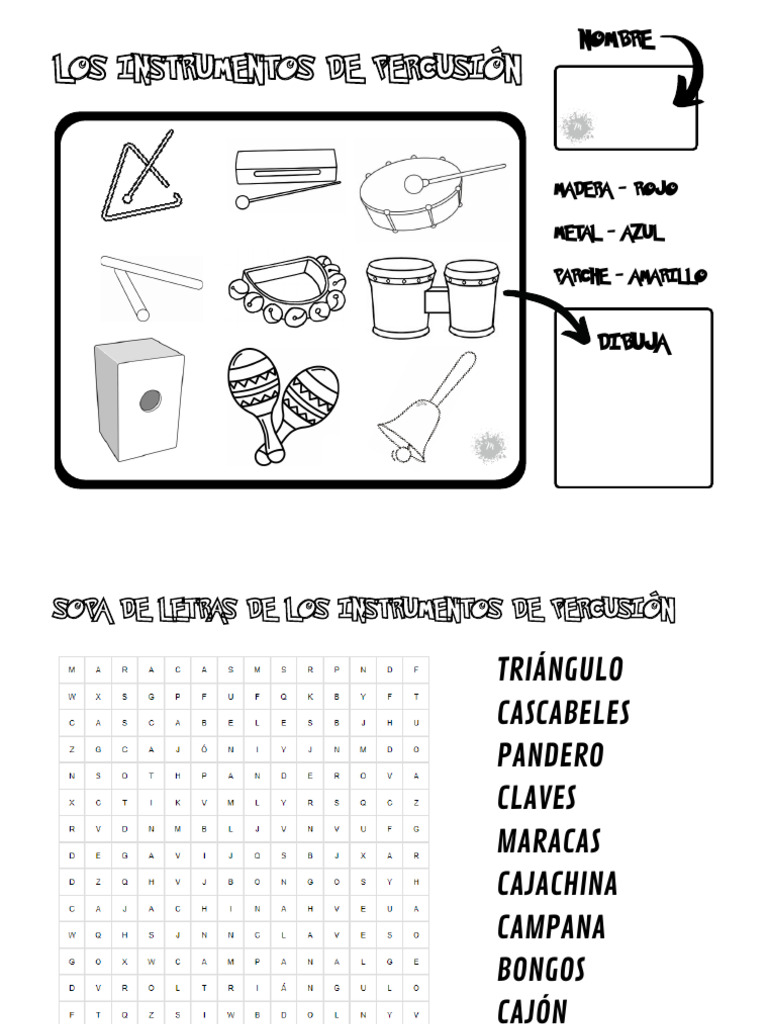 Instrumentos de Percusión Madera, Metal y Parche | PDF