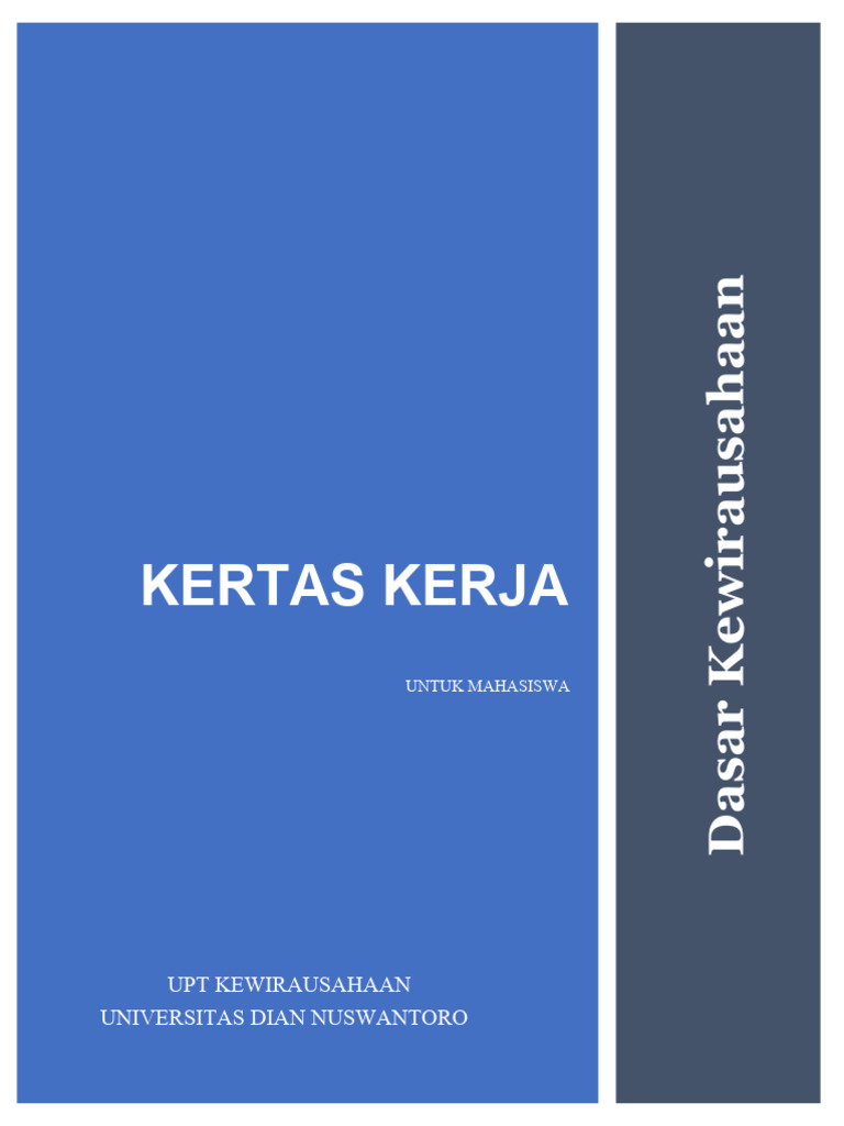 Kertas Kerja Mahasiswa Dasar KWU-Revisi | PDF | Bisnis