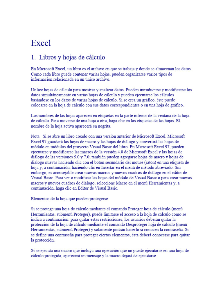 Libros y Hojas en Excel: Definiciones Clave | PDF | Hoja de cálculo ...