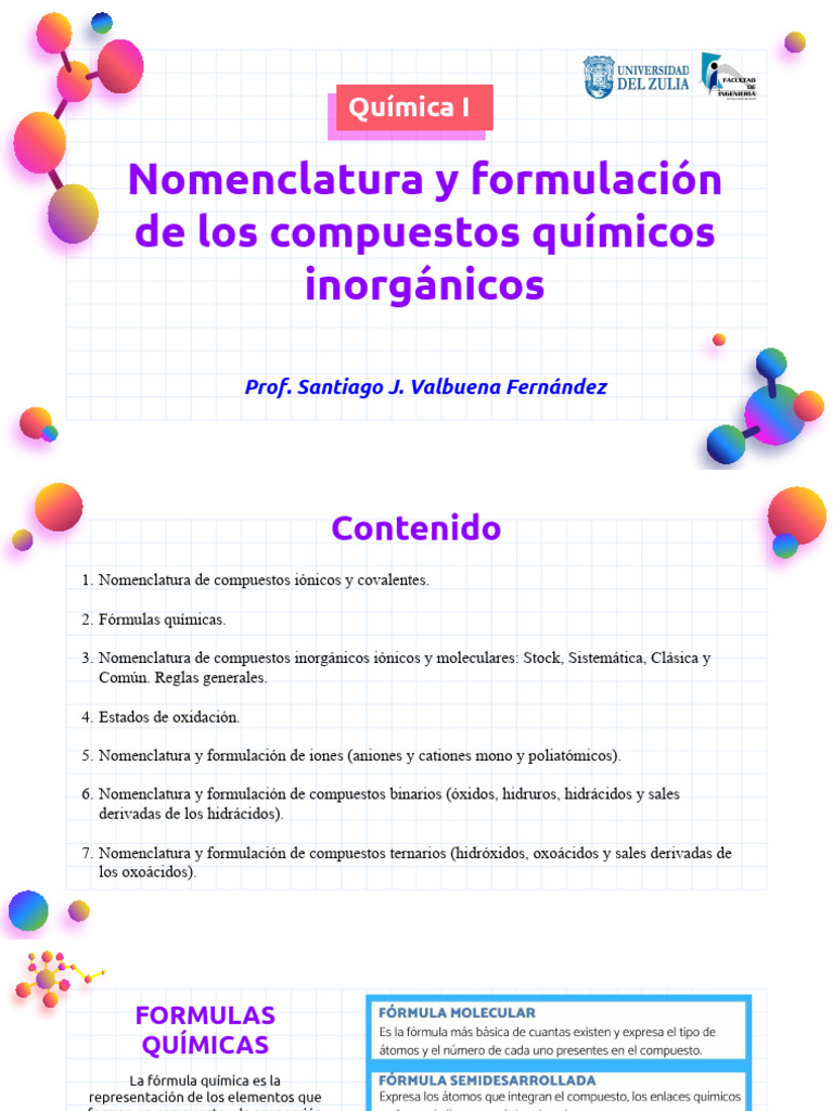 4. Formulación y nomenclatura química de los compuestos inorgánicos | PDF | Óxido | Compuestos ...