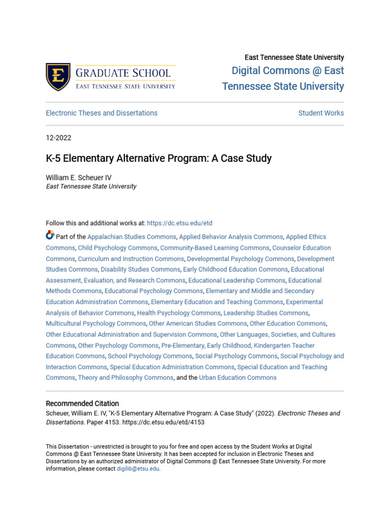 K-5 Elementary Alternative Program - A Case Study | Download Free PDF ...