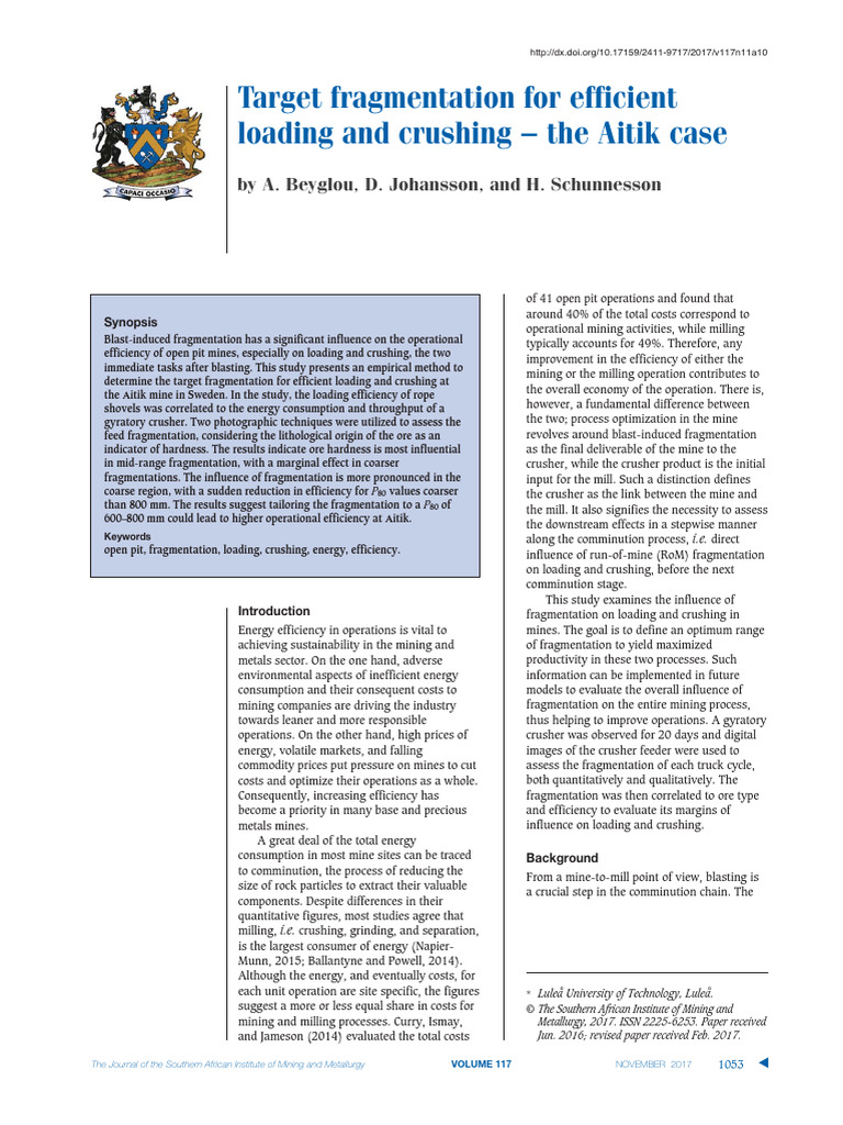 Target_fragmentation_for_efficient_loading_and_cru | PDF | Mining | Economies