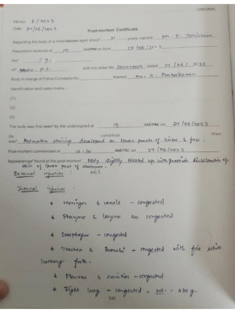 PM Report Mr.srinivasan | PDF