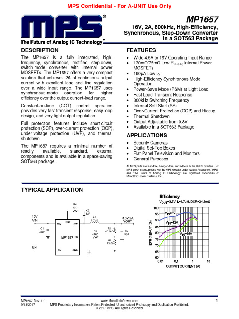 MP1657 MPS | PDF | Electrical Engineering | Electronics