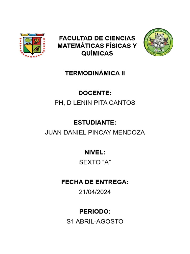 Tarea 1 - Termo Ii | PDF | Historia