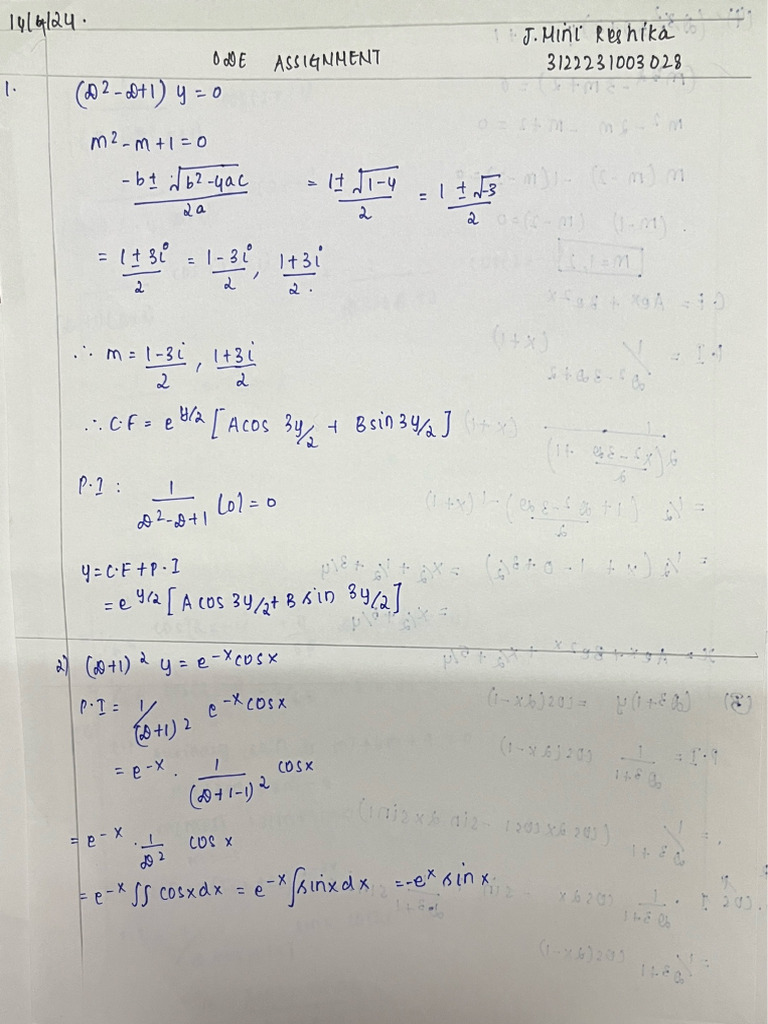 ODE Assignment | PDF