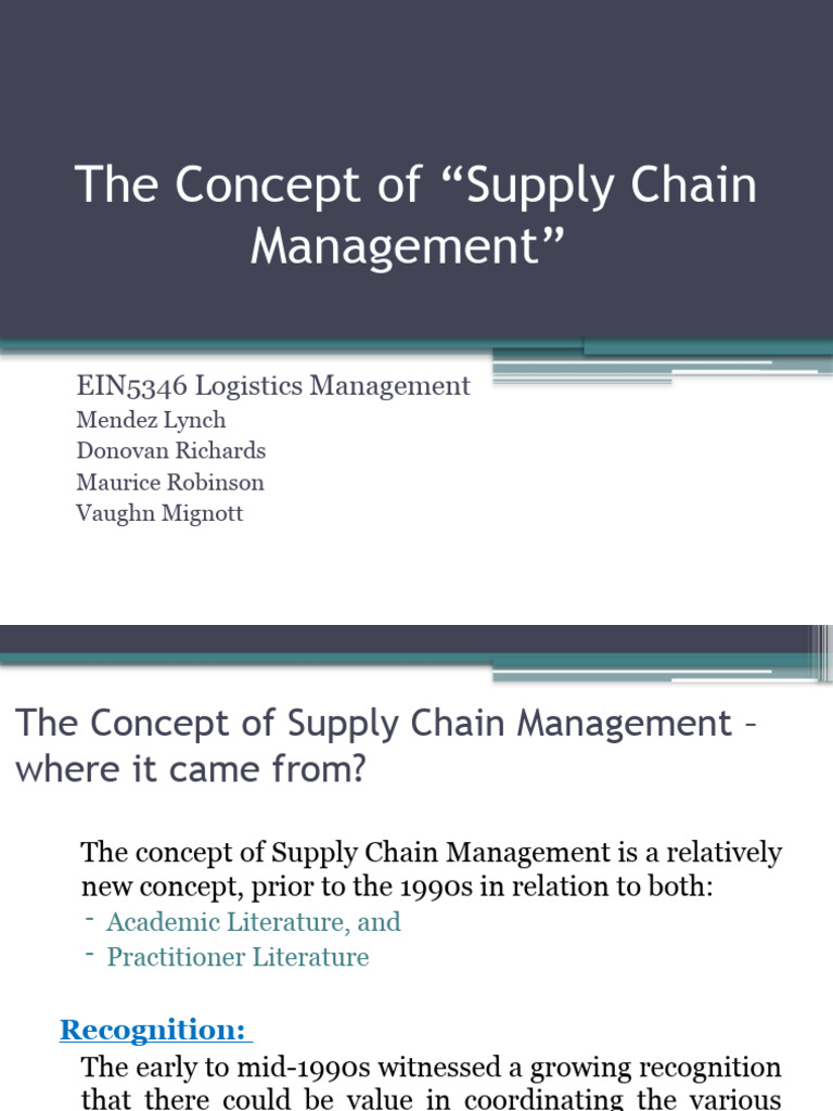 Ch 1 Basic Concepts of SCM | PDF | Supply Chain | Supply Chain Management