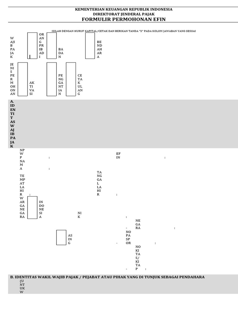 Formulir Efin Word | PDF