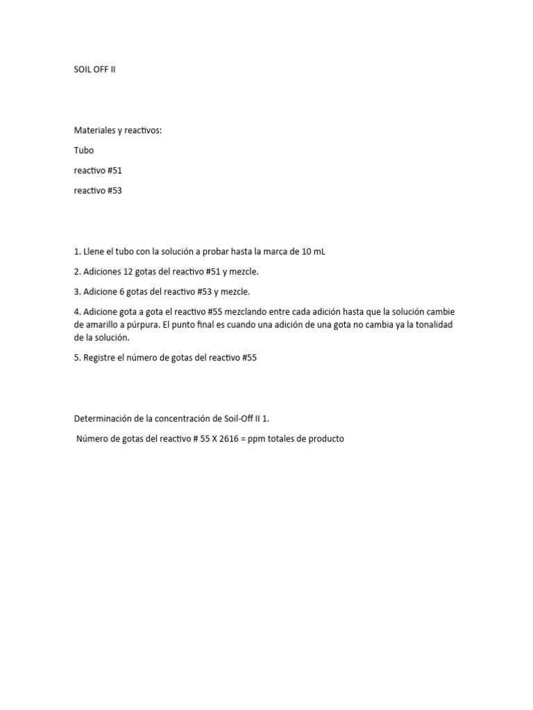 SOIL OFF II | PDF