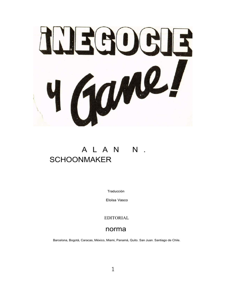 LIBRO Alan N Schoonmaker - Negocie Y Gane | PDF