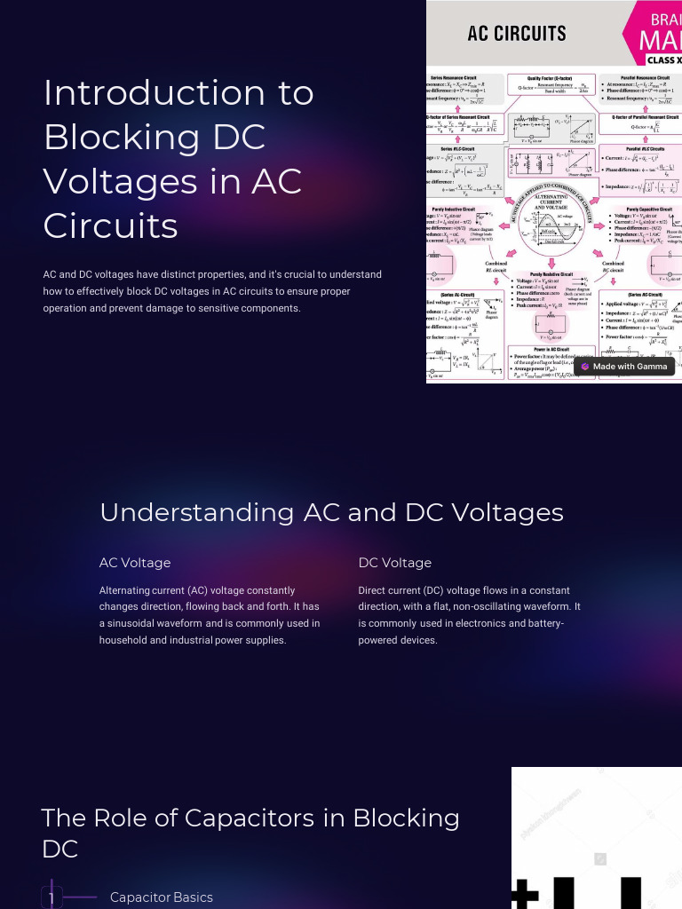 Introduction To Blocking DC Voltages in AC Circuits | PDF