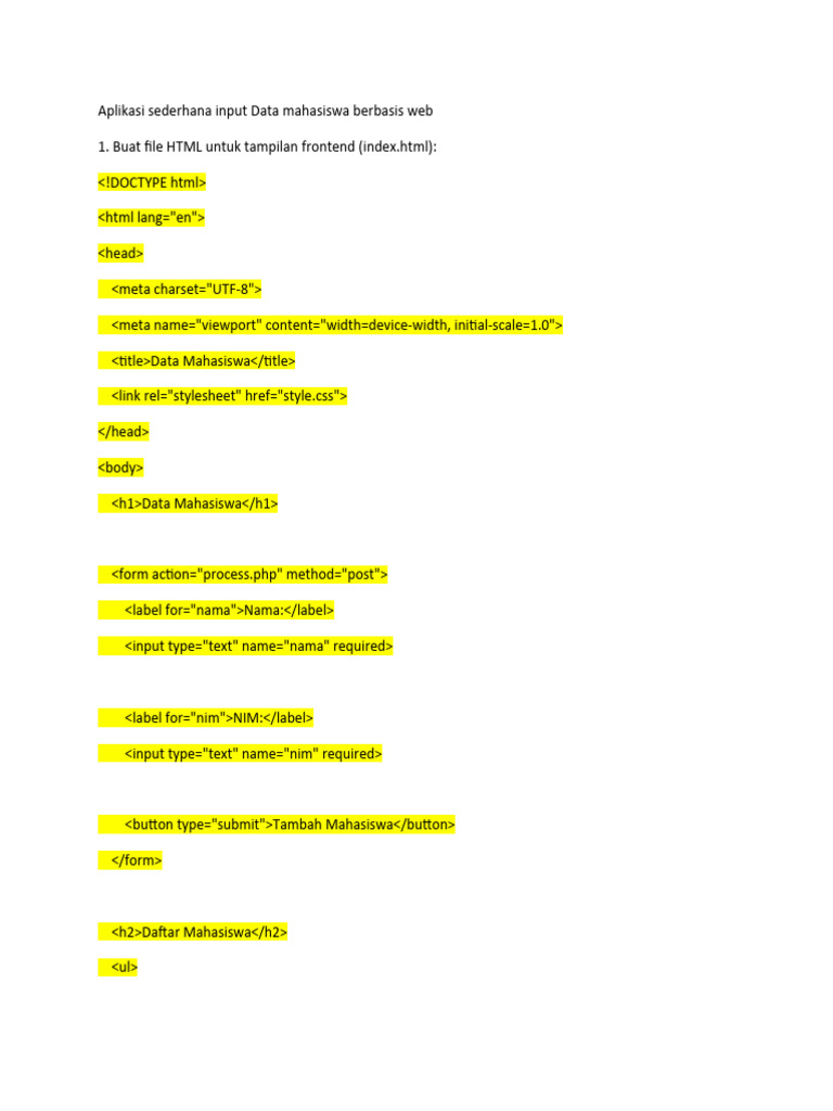 Aplikasi Sederhana Input Data mahasiswa-WPS Office | PDF