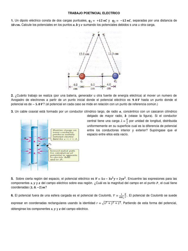 Problema Potencial Electrico 2024 | PDF | Electricidad | Electrostática