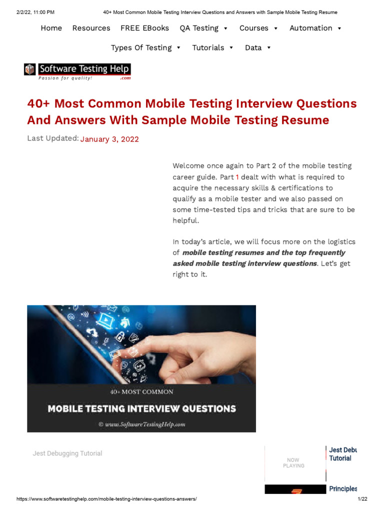40+ Most Common Mobile Testing Interview Questions and Answers With ...