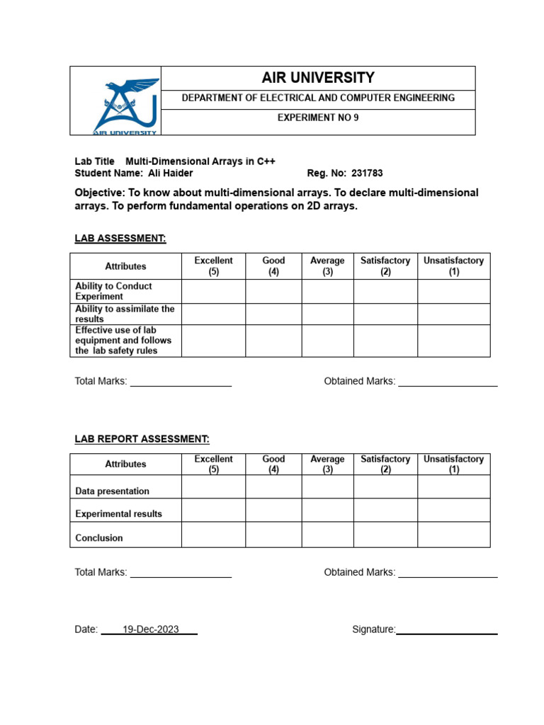 LR8 Ali Haider 231783 CP | PDF | Matrix (Mathematics) | Computer ... LR8 Ali Haider 231783 CP | PDF | Matrix (Mathematics) | Computer ...