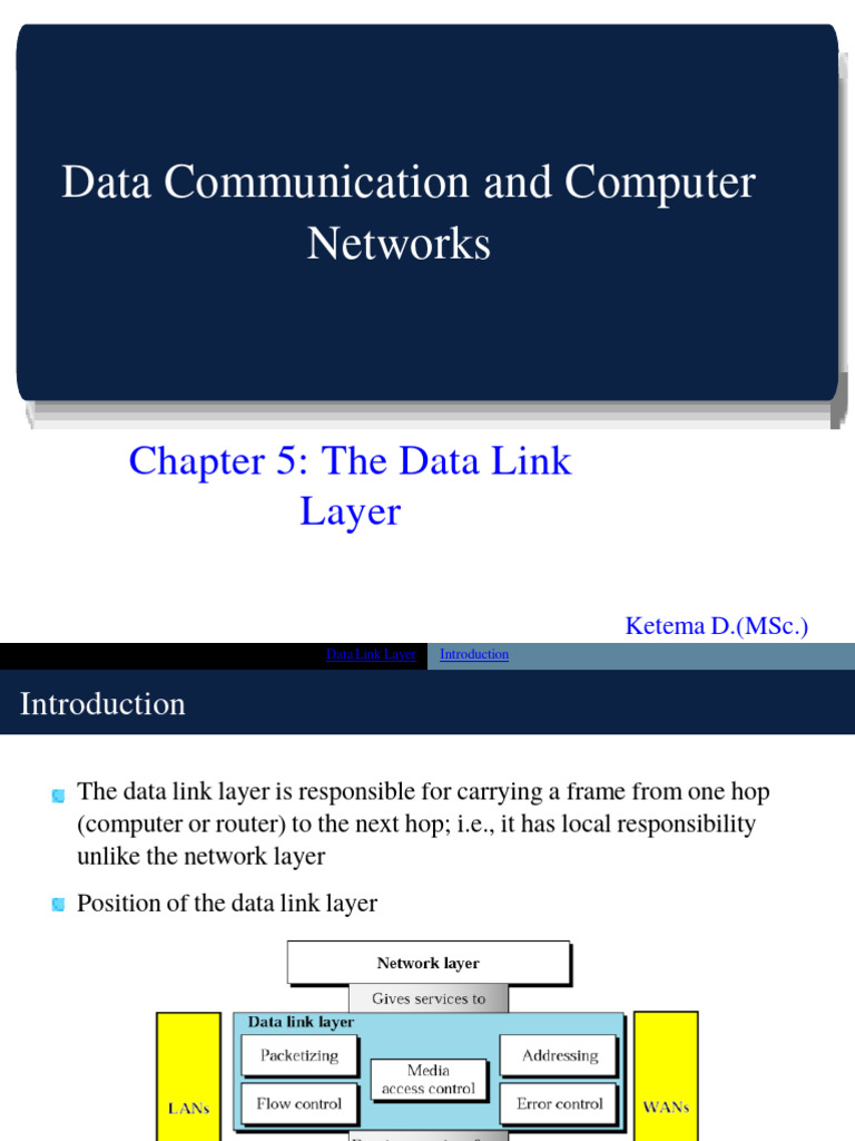Chapter 5 Data Link Layer | PDF | Error Detection And Correction | Transmission Control Protocol