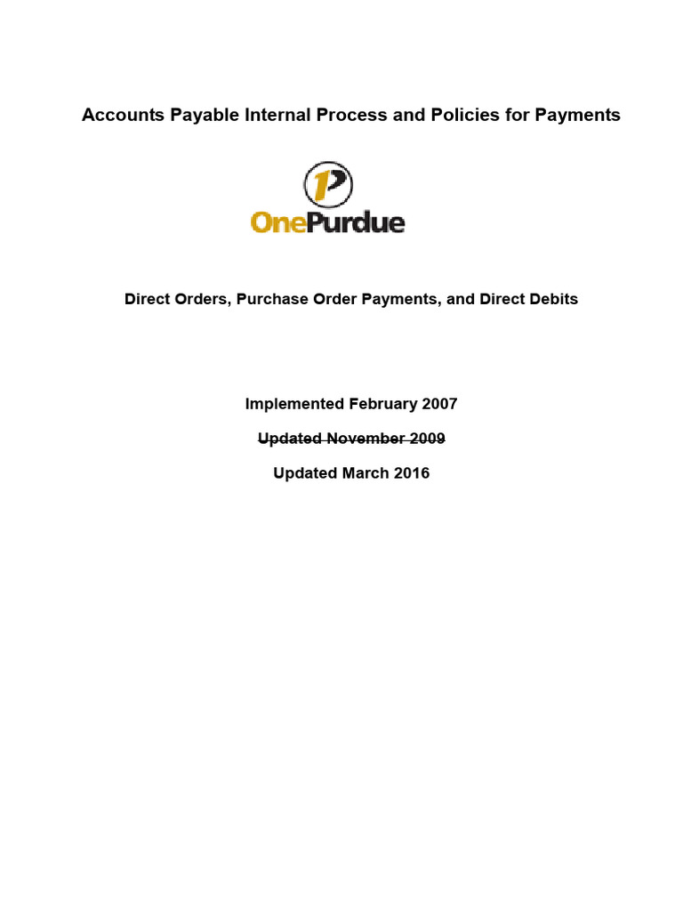 Standard Operating Procedure Template | PDF | Accounts Payable | Debits ...