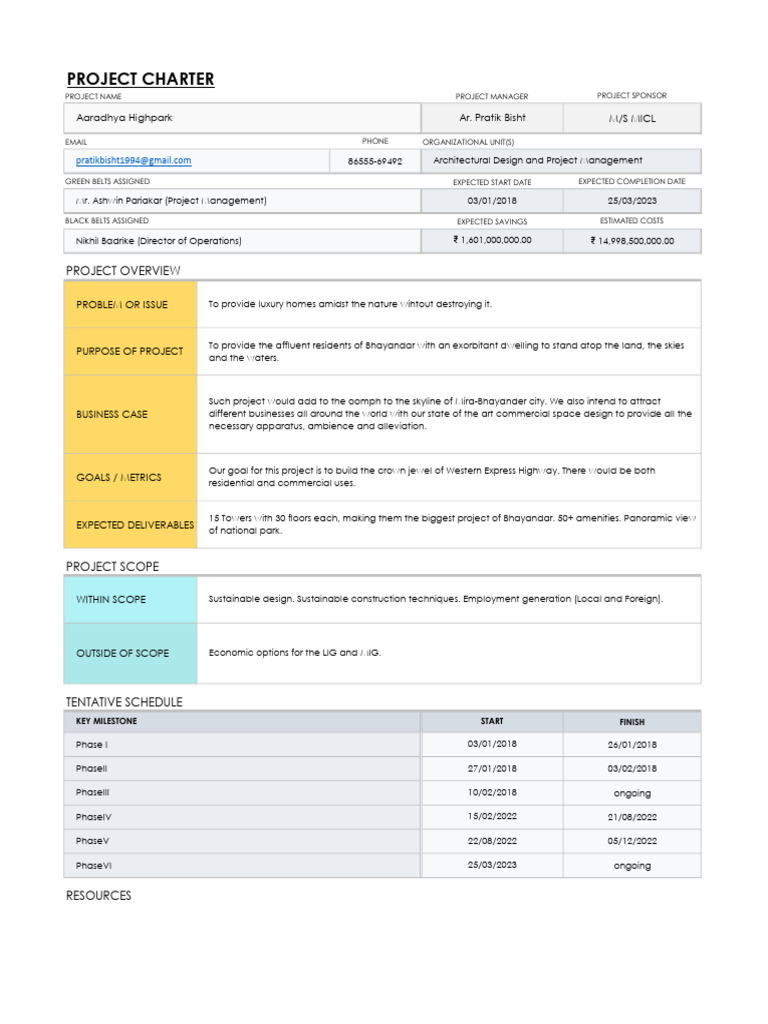 Ar-22-02 A1 A1.2 PPSMC Project Charter + Plan | PDF | Project ...