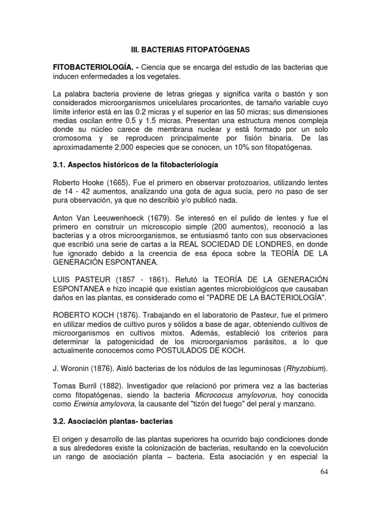 Bacterias Fitopatógenas: Historia y Rol | PDF | Las bacterias | Biología Celular)