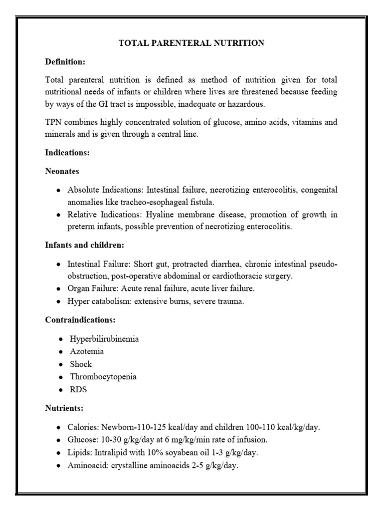 Total Parenteral Nutrition.... | PDF