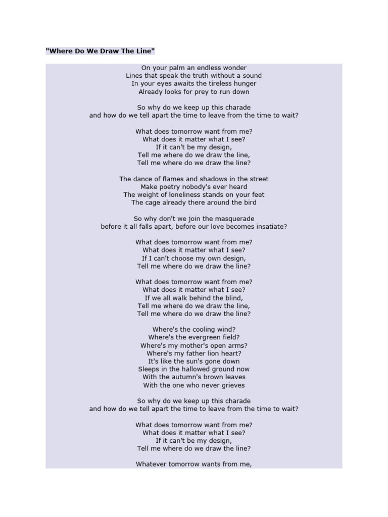 Where Draw The Line | PDF