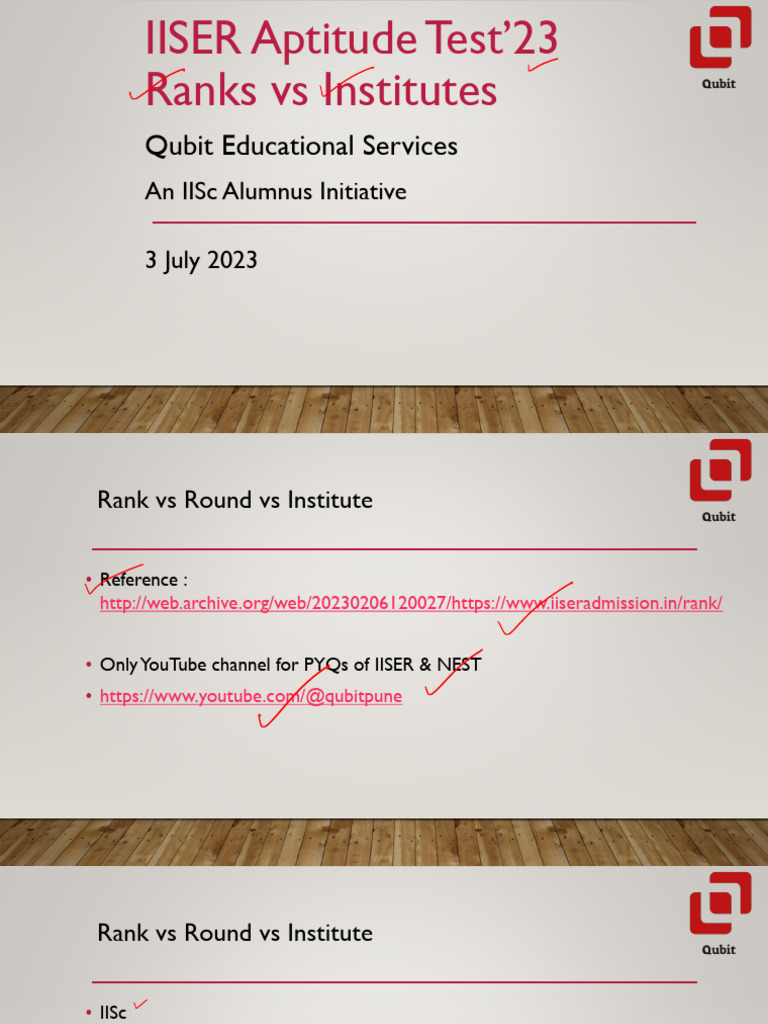 Qubit IISER 2023 Rank Cutoff | PDF