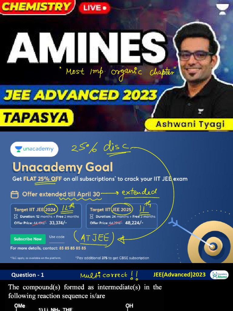 Amines For JEE Advanced-2023 - 230426 - 111507 | PDF | Teaching Methods ...
