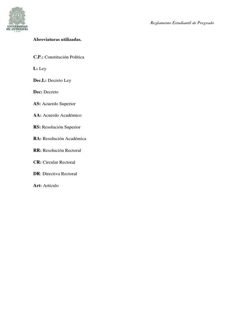 UdeA Reglamento Estudiantil actualizado y con concordancias | PDF ... UdeA Reglamento Estudiantil actualizado y con concordancias | PDF ...