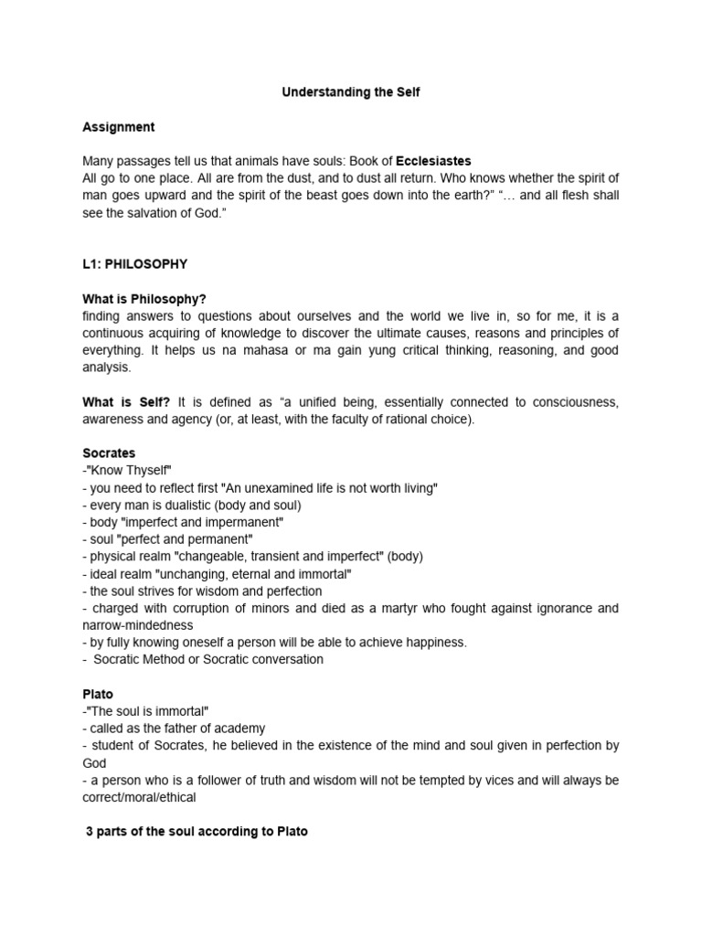 Understanding the Self | PDF | Id | Soul