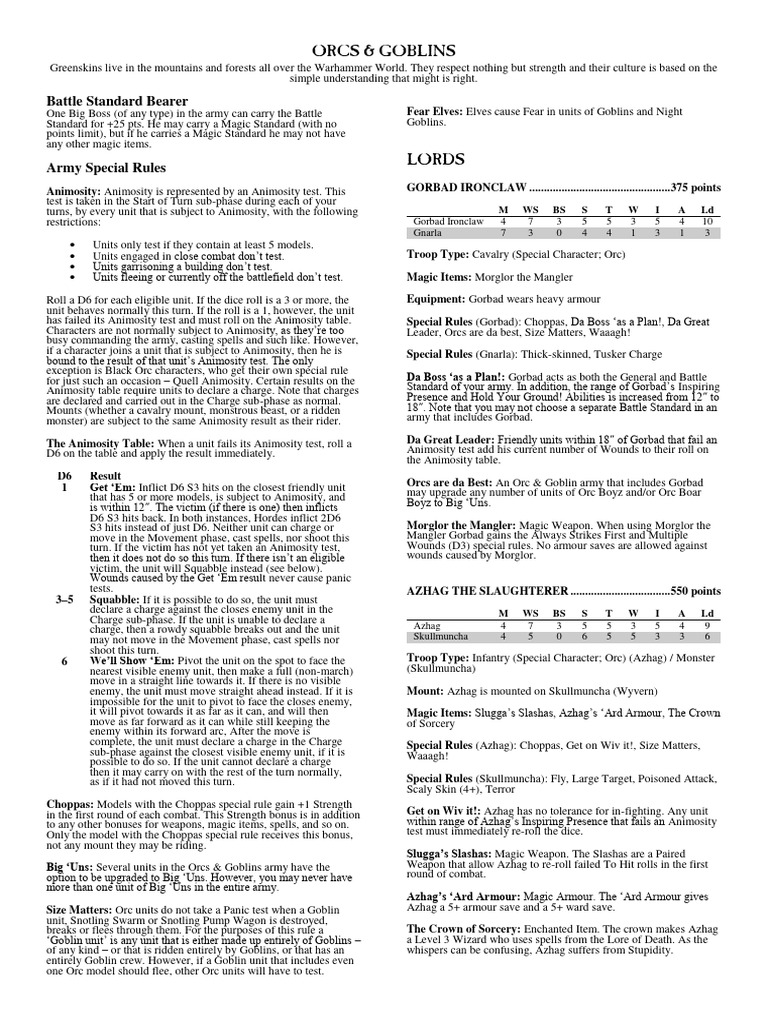 Orcs N Goblins | PDF | Infantry | Shield