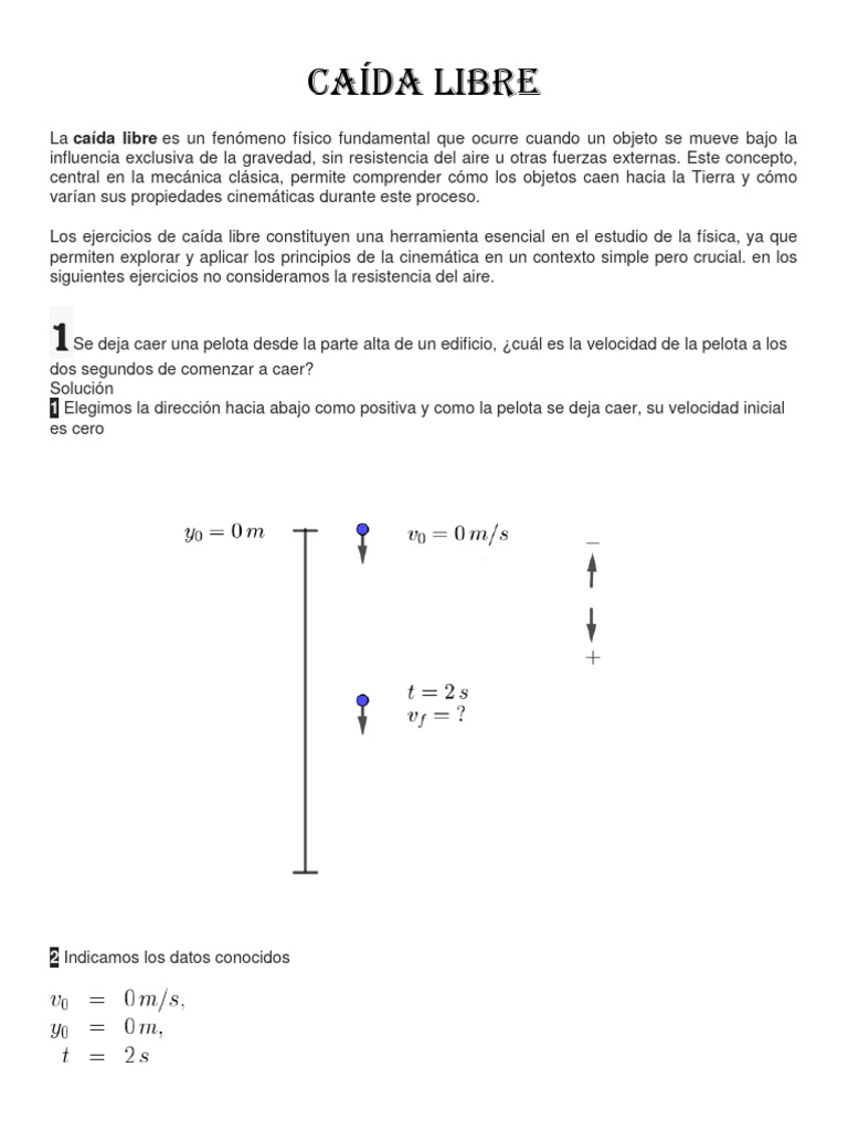 Caida Libre | PDF | Velocidad | Aceleración