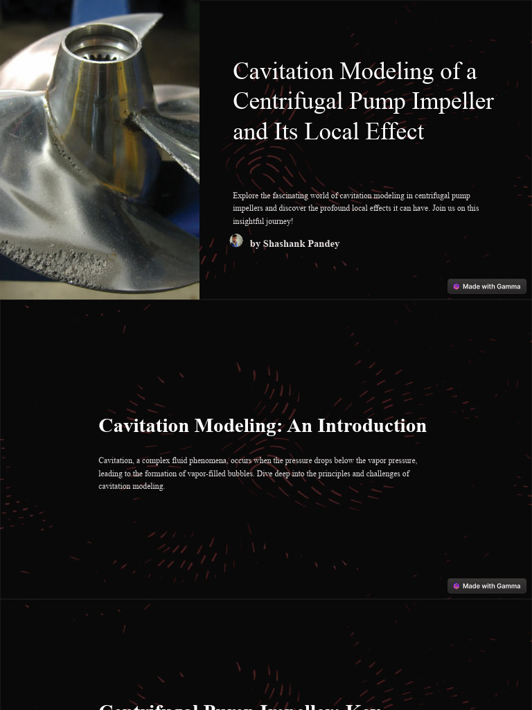 Cavitation Modeling of A Centrifugal Pump Impeller and Its Local Effect | PDF | Pump | Simulation