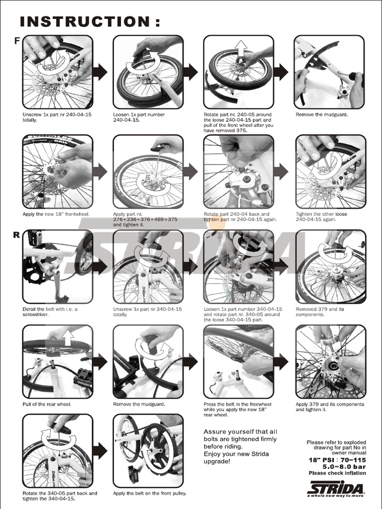 Strida Wheel Mounting Instructions | PDF