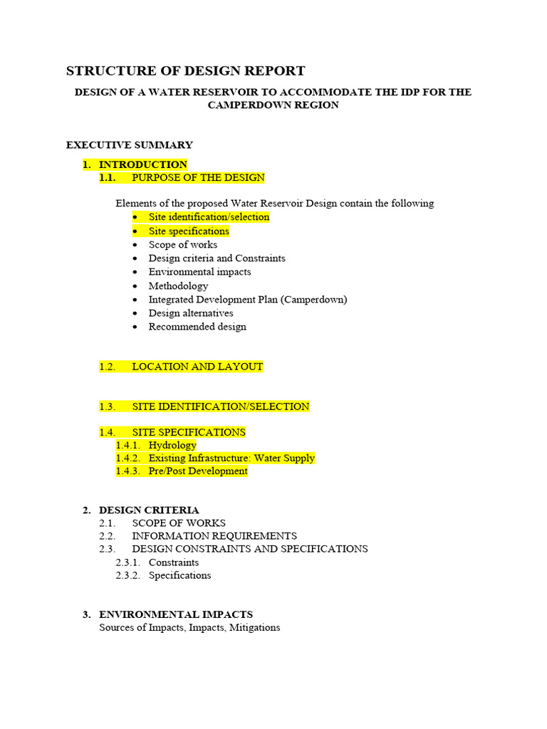 Structure of Design Report | PDF | Sewage | Sewage Treatment