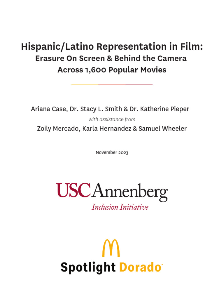 USC - Hispanic-Latino Representation in Film | PDF | Hispanic And ...