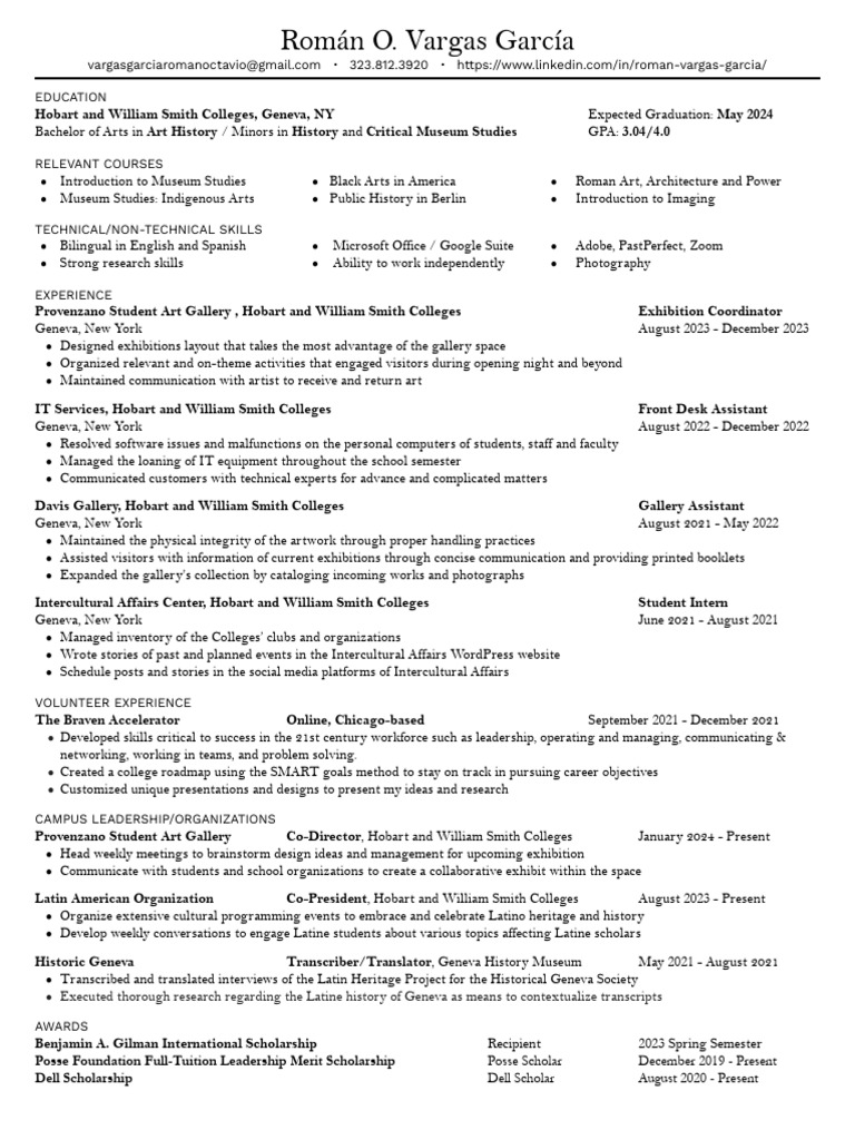 Skilled-Based Resume - Spring 2024 | PDF