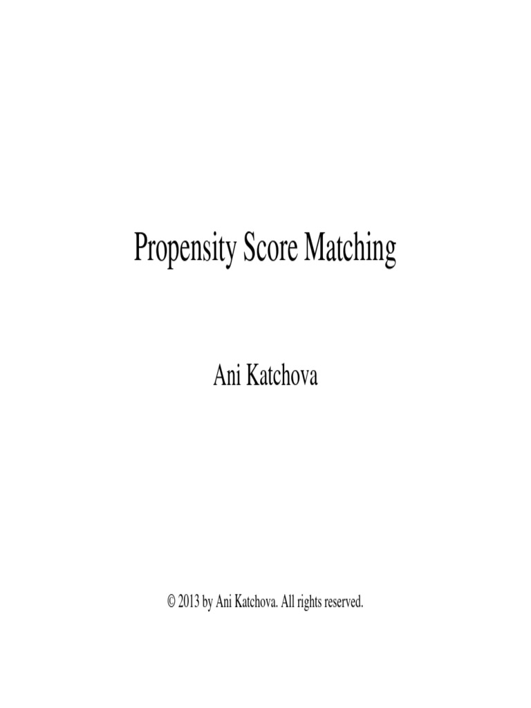 Propensity Score Matching | PDF | Multivariate Statistics | Applied Statistics