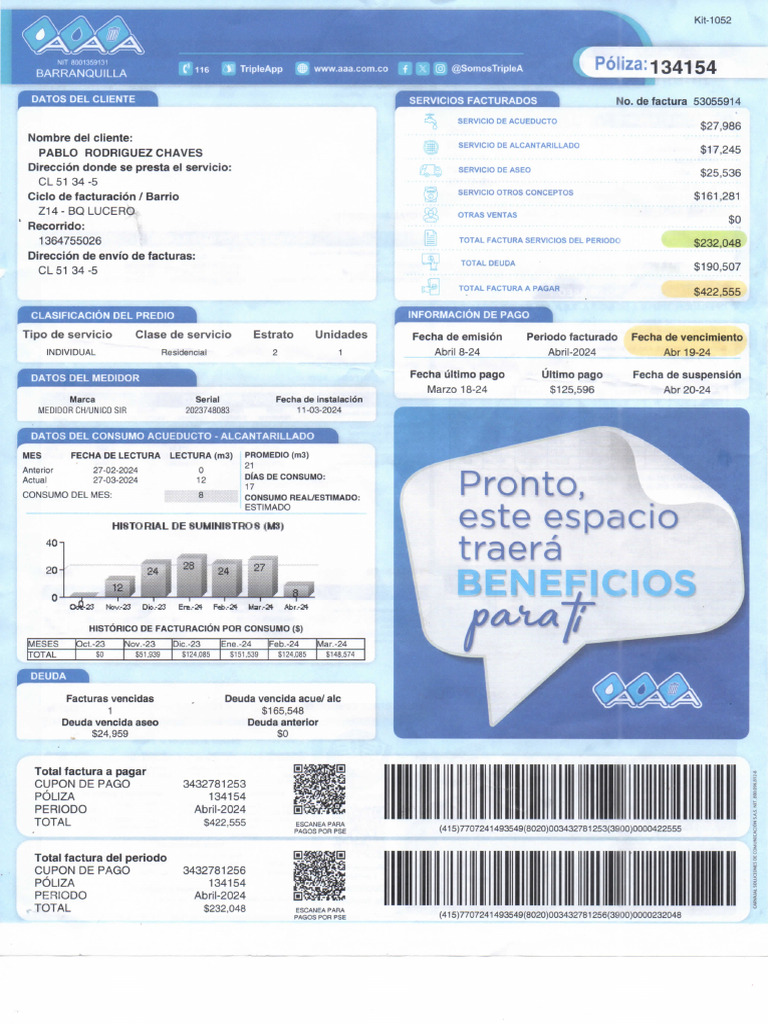 Recibo Aaa Poliza 134154 | PDF