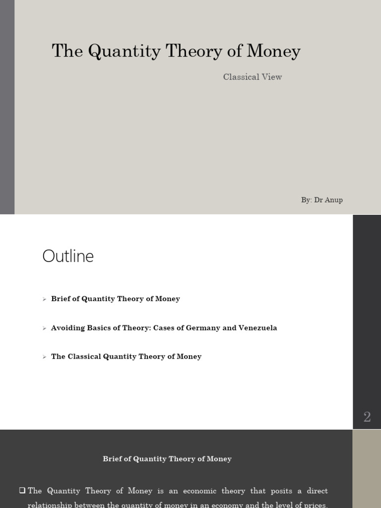 LT 11 - Module 3 The Quantity Theory of Money - Classical | PDF ...