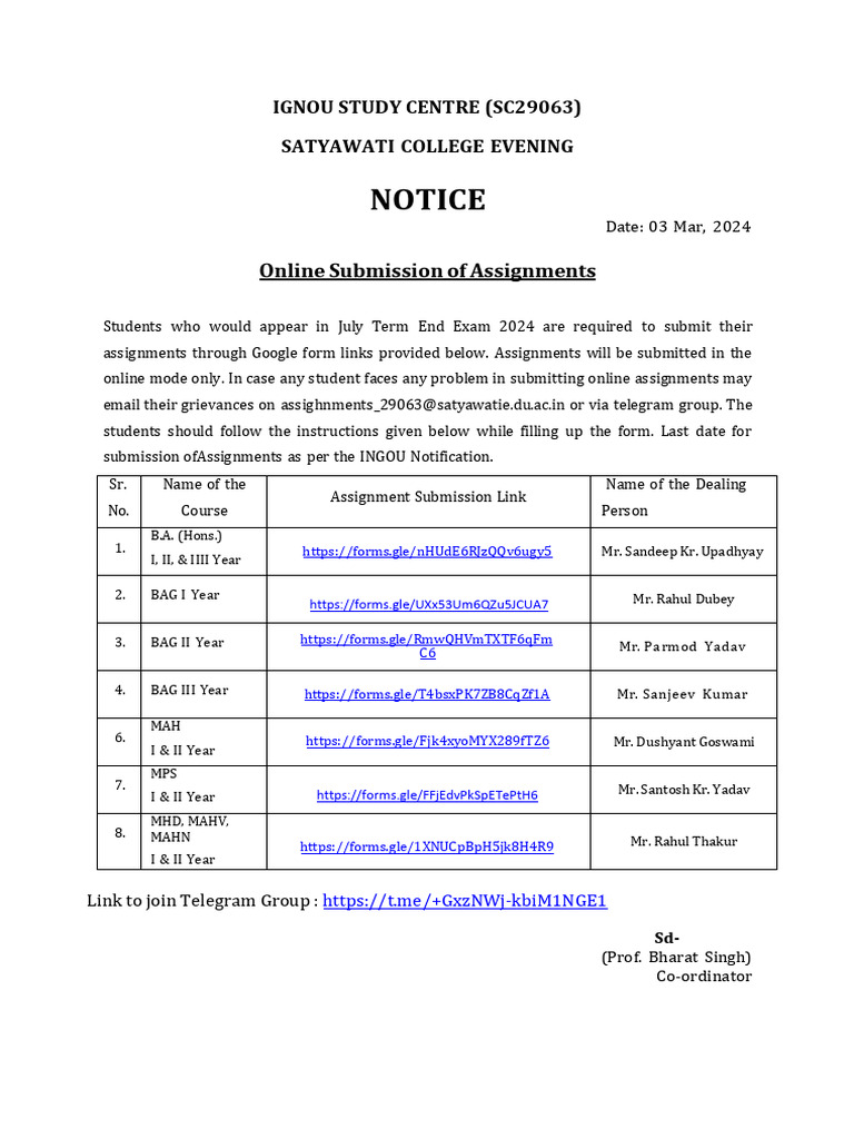 IGNOU Online Assignment Submission 2024 | PDF
