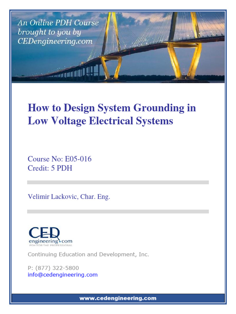 E05-016 - How to Design System Grounding in Low Voltage Electrical ...