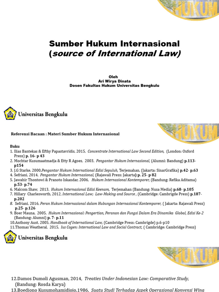 Sumber Hukum Internasional dan Perjanjiannya | PDF