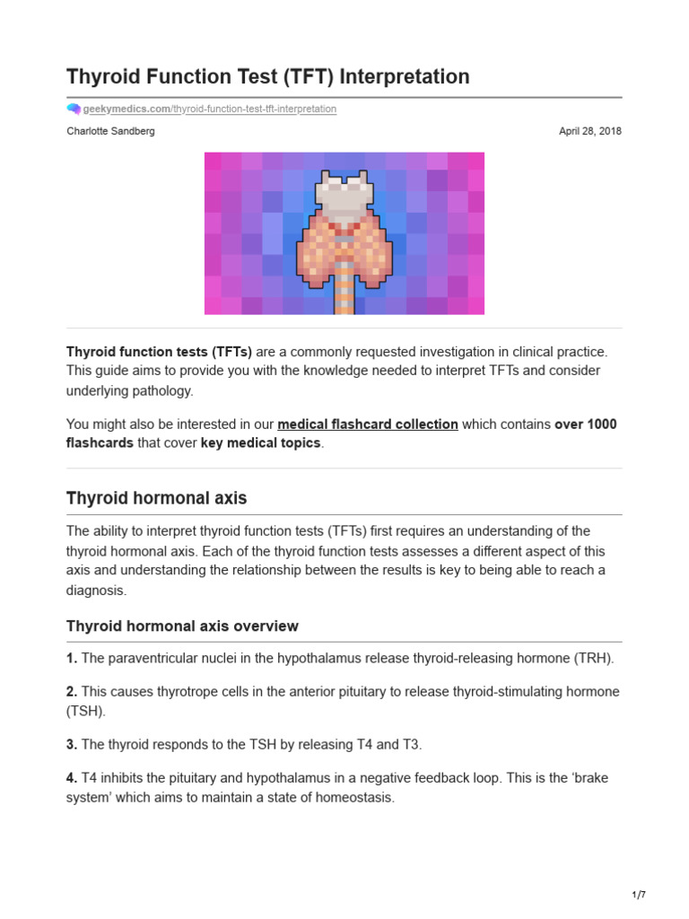 Thyroid Function Test TFT Interpretation | PDF | Thyroid Stimulating ...