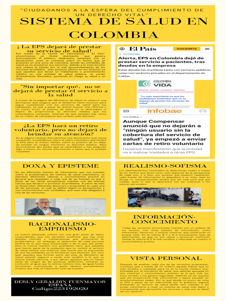 Infografía Análisis Epistemológico Problemática de Salud en Colombia | PDF | Argumento