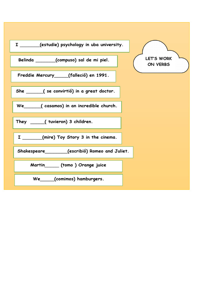 Ejercicios de Verbos en Pasado Simple | PDF