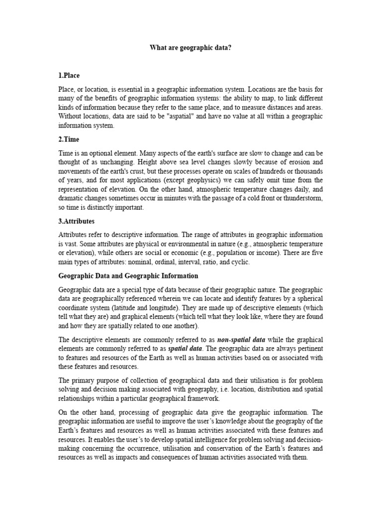 Understanding Geographic Data Elements | PDF | Geographic Information ...