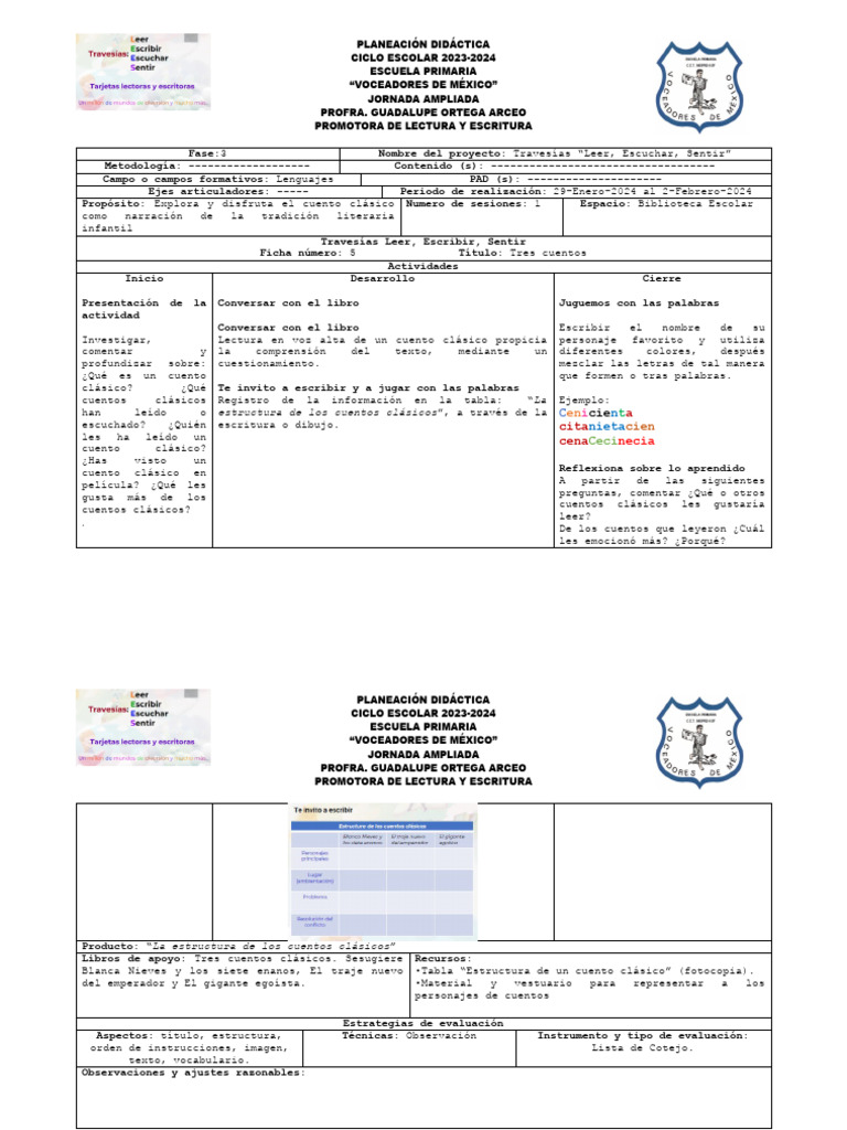 30-1-24 Al 6-2-24 | PDF | Evaluación | Educación primaria