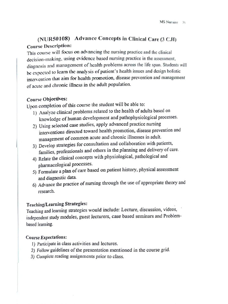 Advance Concepts in Clinical Care CG-compressed | PDF